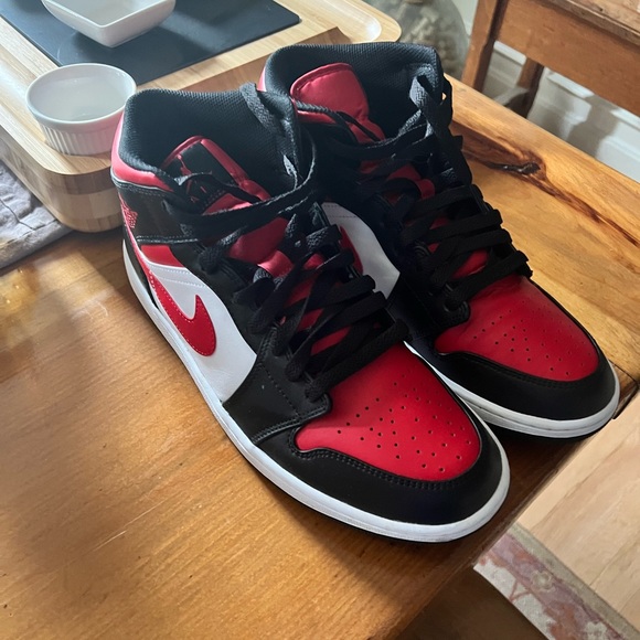 Shoes | Jordan 1 Bred Toes Red And Black | Poshmark